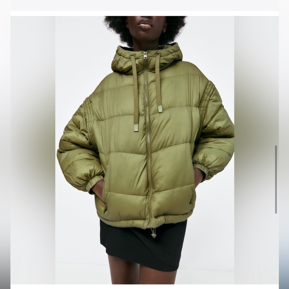 Zara Puffer Jacket With Detachable Sleeves - Gem